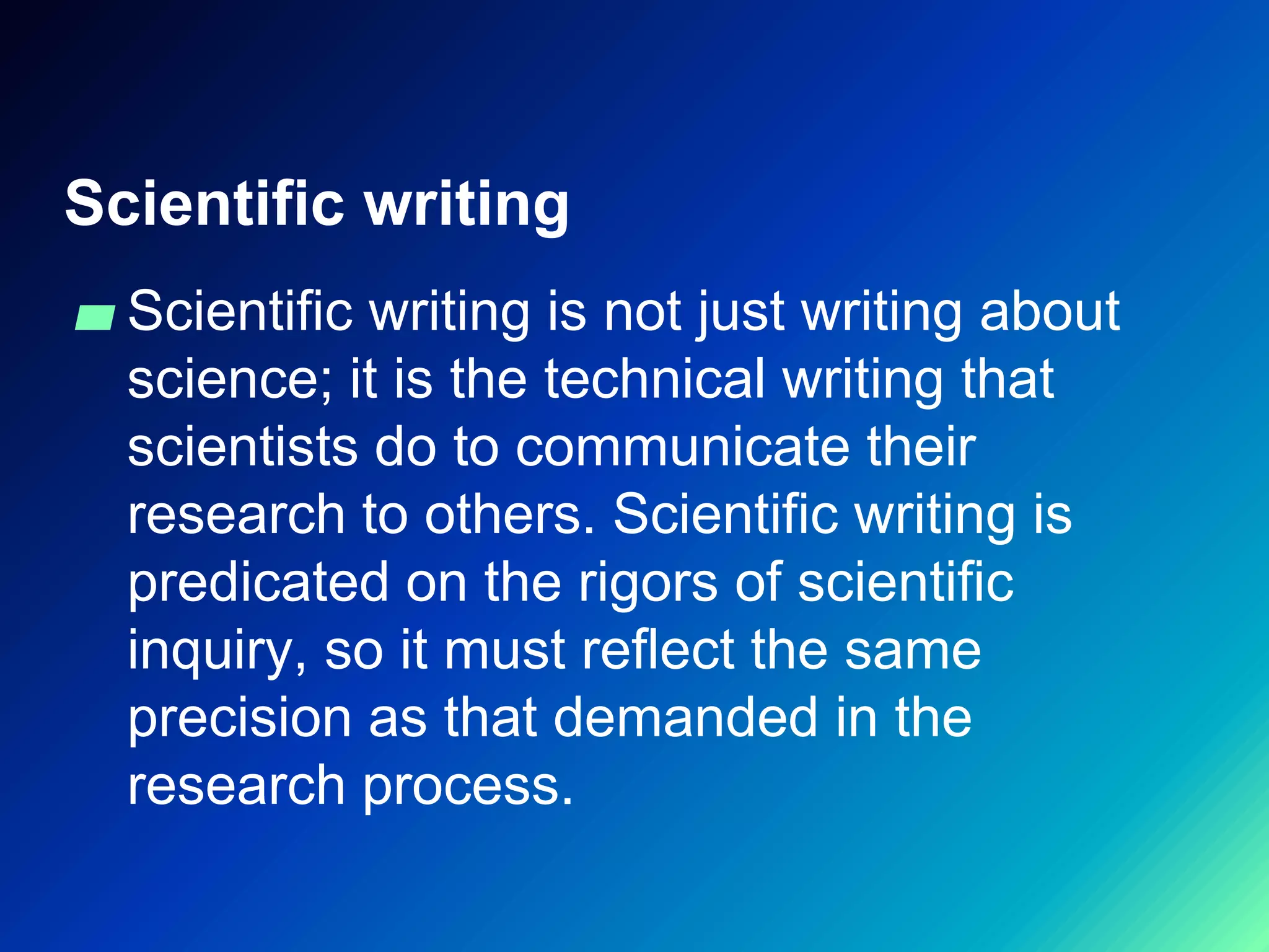 Scientific writing | PPTX