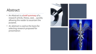 How to Write a Scientific Abstract & Make a Great Poster | PPTX