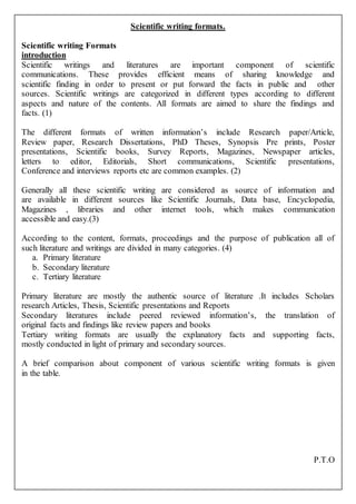 Scientific writing formats | PDF