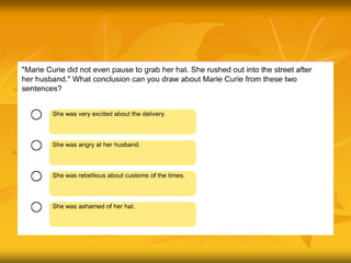 Literature Unit 5, Lesson 4: Marie Curie | PPT