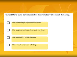 Literature Unit 5, Lesson 4: Marie Curie | PPT