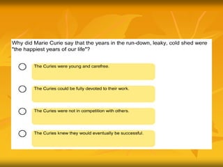 Literature Unit 5, Lesson 4: Marie Curie | PPT