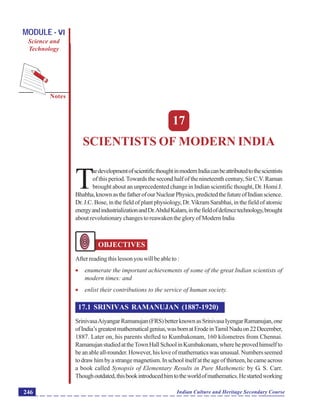 Scientists of modern india | PDF