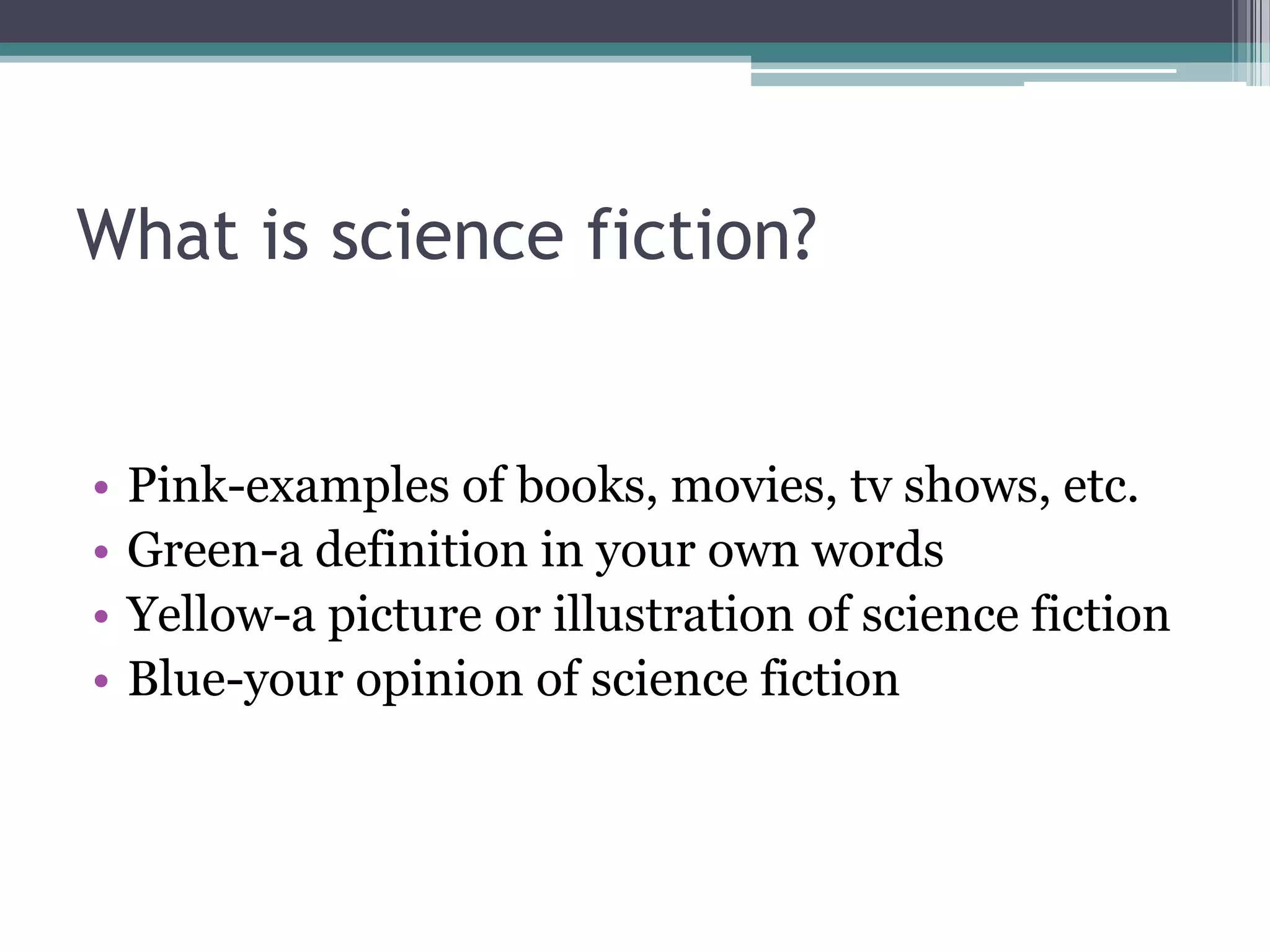 Science Fiction Introduction and Brainstorming | PPT