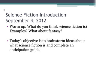Science Fiction Introduction and Brainstorming | PPT