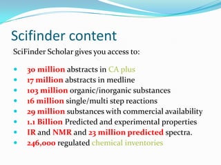 Scifinder scholar ppt | PPTX