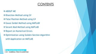 Scientific Computing II Numerical Tools & Algorithms - CEI40 - AGA ...