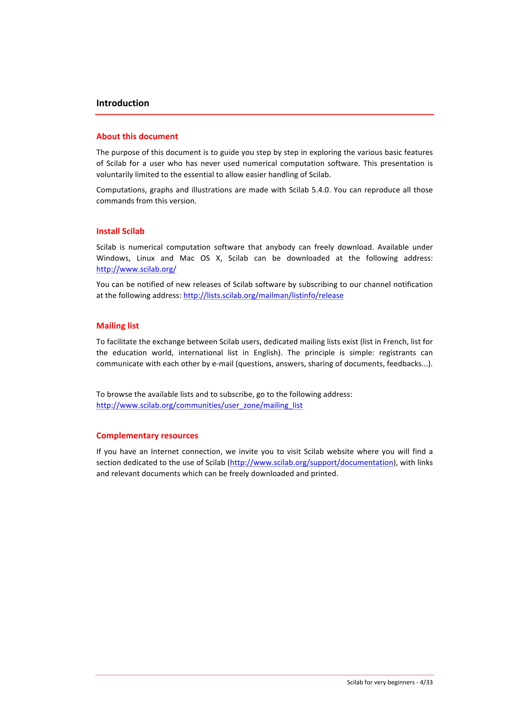 Scilab for beginners | PDF