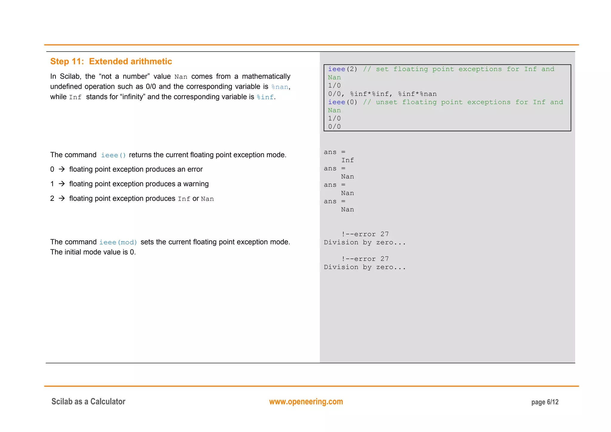 Scilab as a calculator | PDF