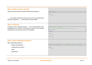 Scilab as a calculator | PDF