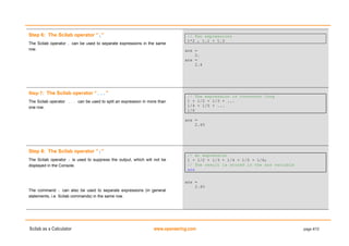 Scilab as a calculator | PDF