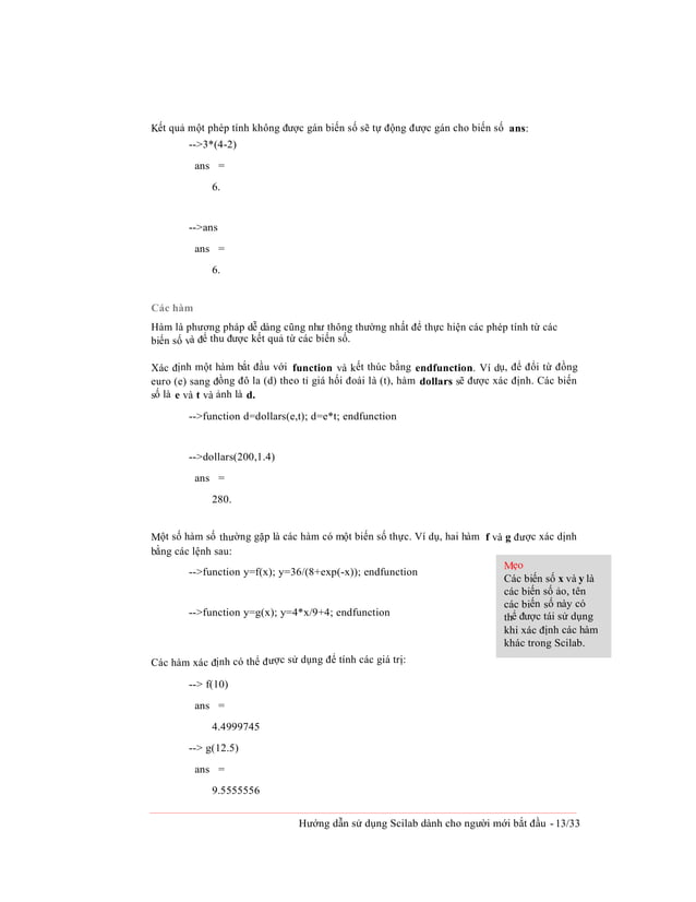 Scilab for Beginners (Vietnamese) | PDF