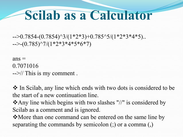Scilab presentation | PPTX | Physics | Science