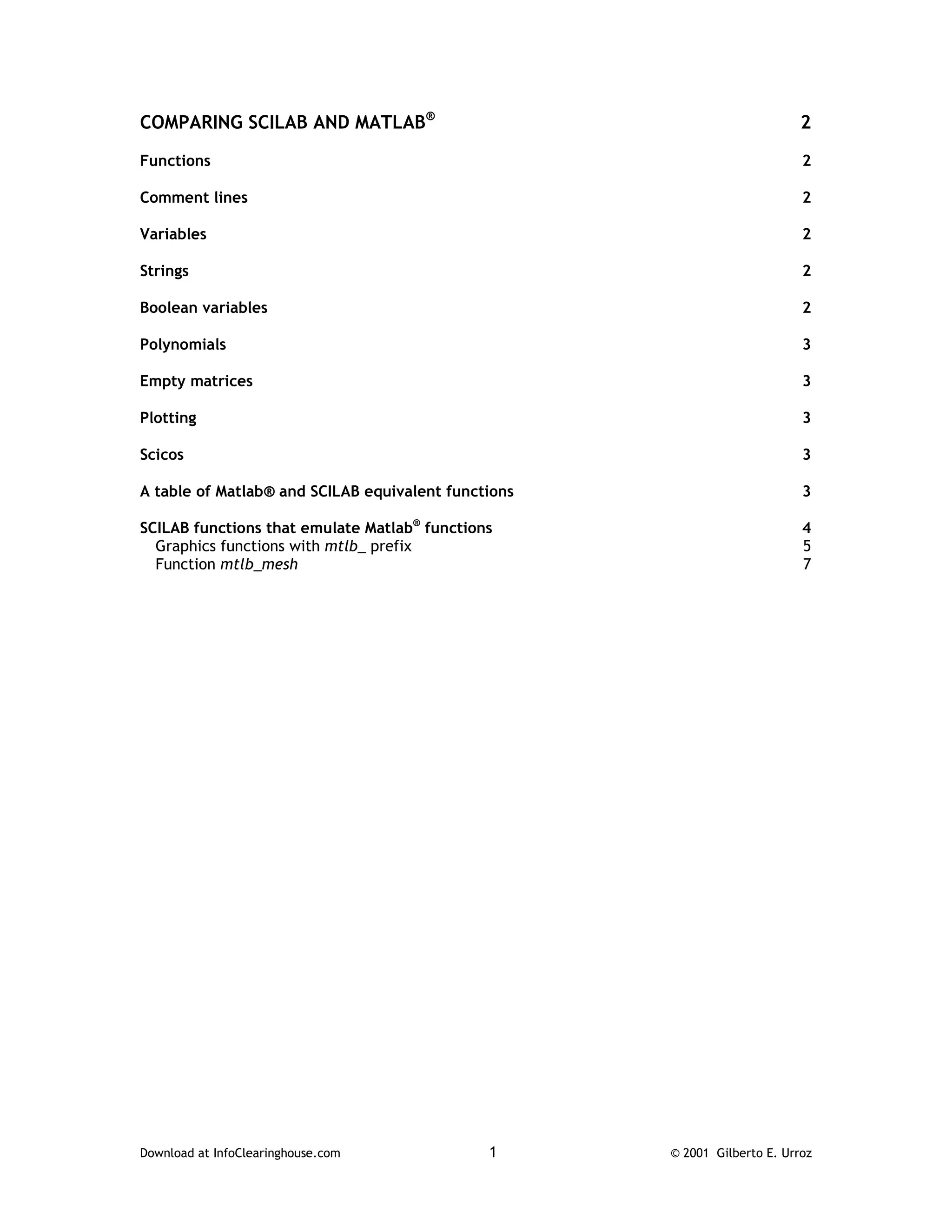 Scilab vs matlab | PDF | Physics | Science