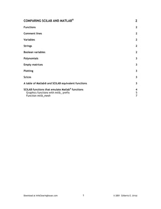 Scilab vs matlab | PDF | Physics | Science