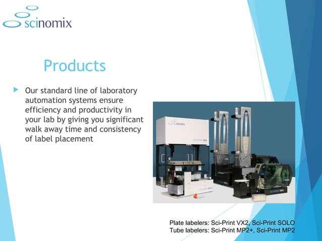 Laboratory Automation Systems- Scinomix | PPT