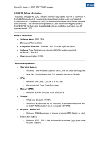 SCIO biofeedback scam software analysis fraude hoax | PDF