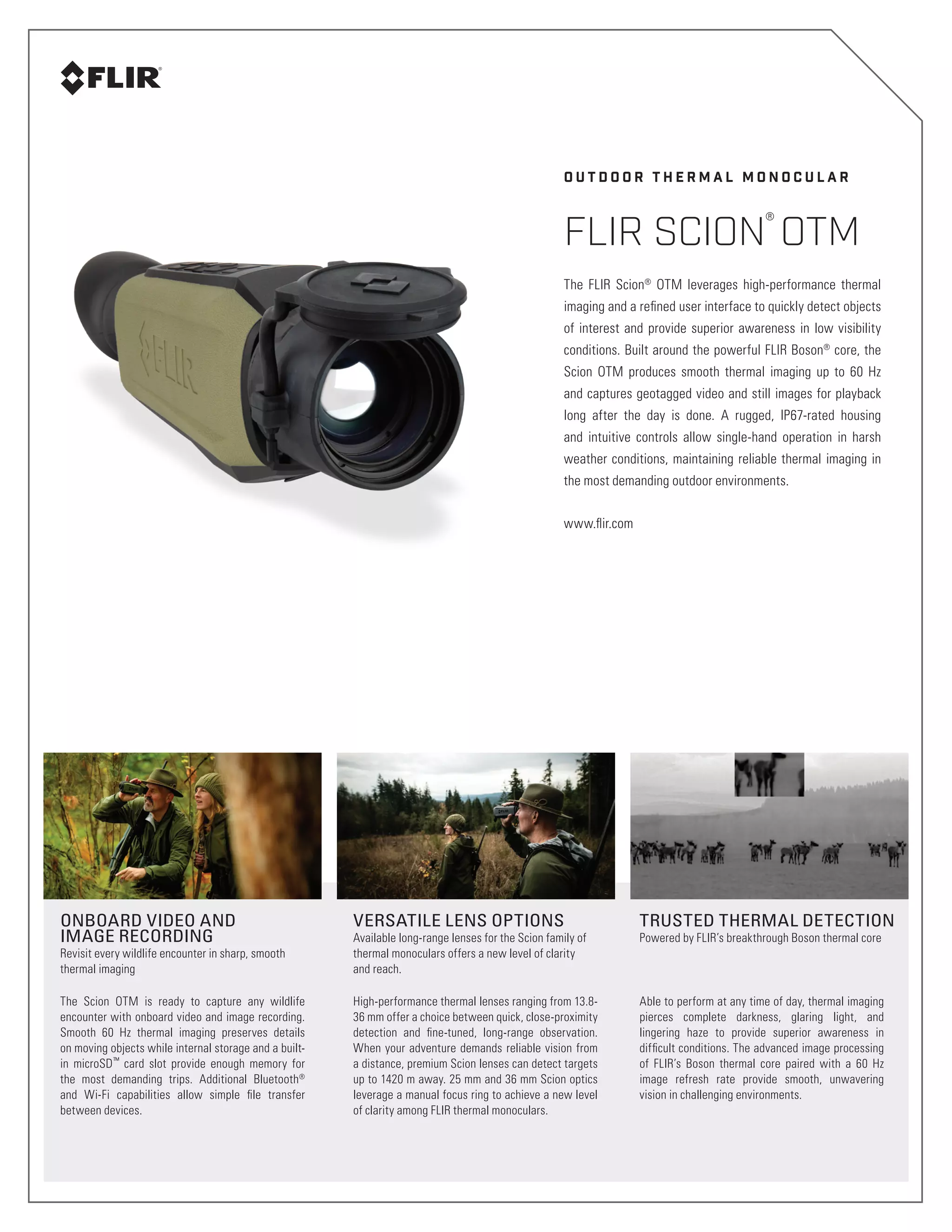 Datasheet 60Hz | Flir Scion OTM | Optics Trade | PDF