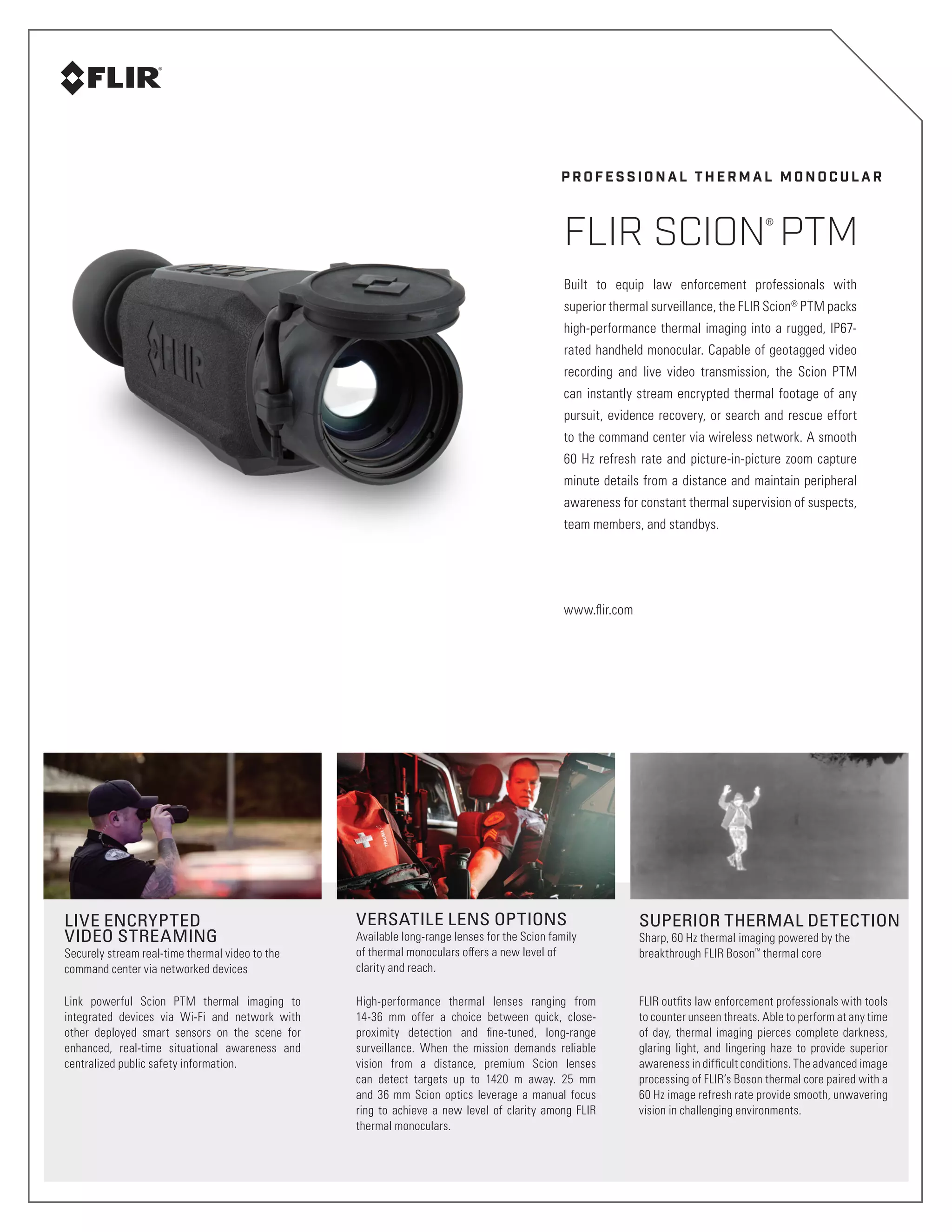 Datasheet | Flir Scion PTM | Optics Trade | PDF