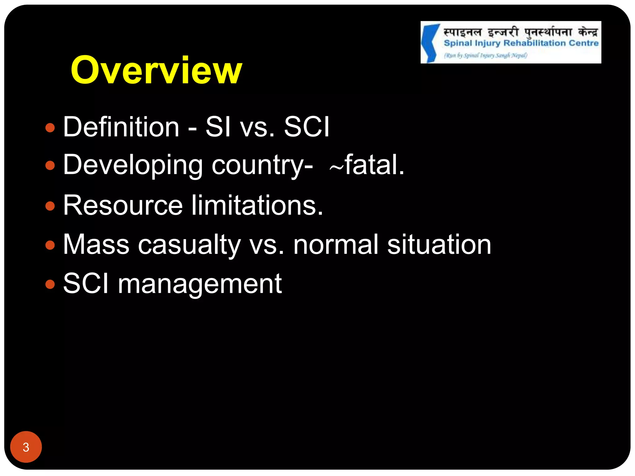 Spinal Injury Overview | PPTX