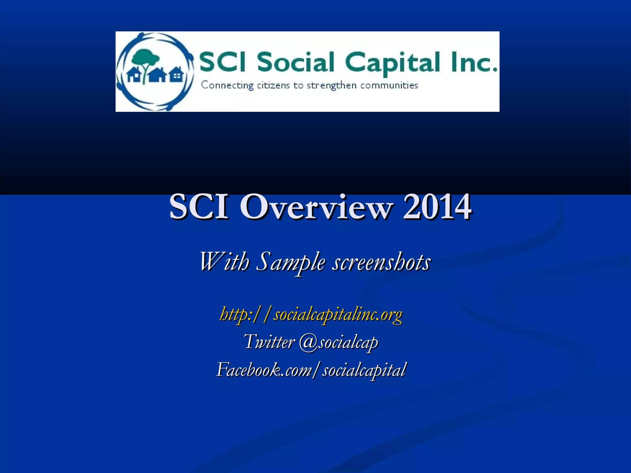 Social Capital Inc. Overview with Sample Web Portal Slides | PPT