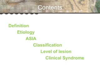Spinal cord injury | PPT