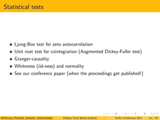 Scipy 2011 Time Series Analysis in Python | PPT