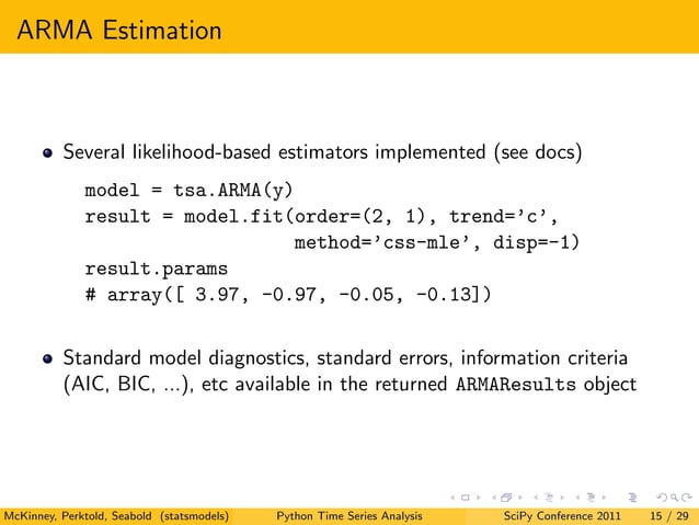Scipy 2011 Time Series Analysis in Python | PPT