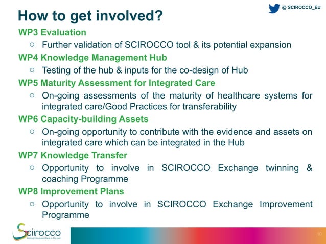 SCIROCCO Exchange 1 overview - European project | PPTX