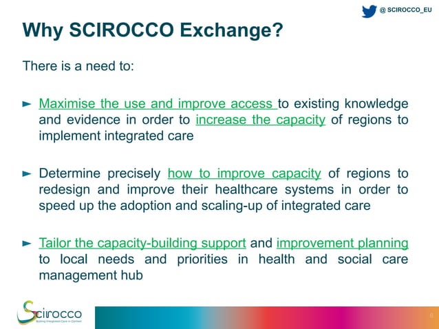SCIROCCO Exchange 1 overview - European project | PPTX