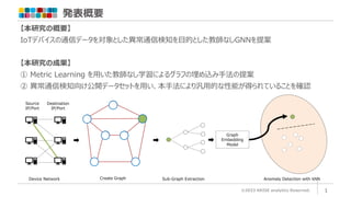 教師なしGNNによるIoTデバイスの異常通信検知の検討 | PDF