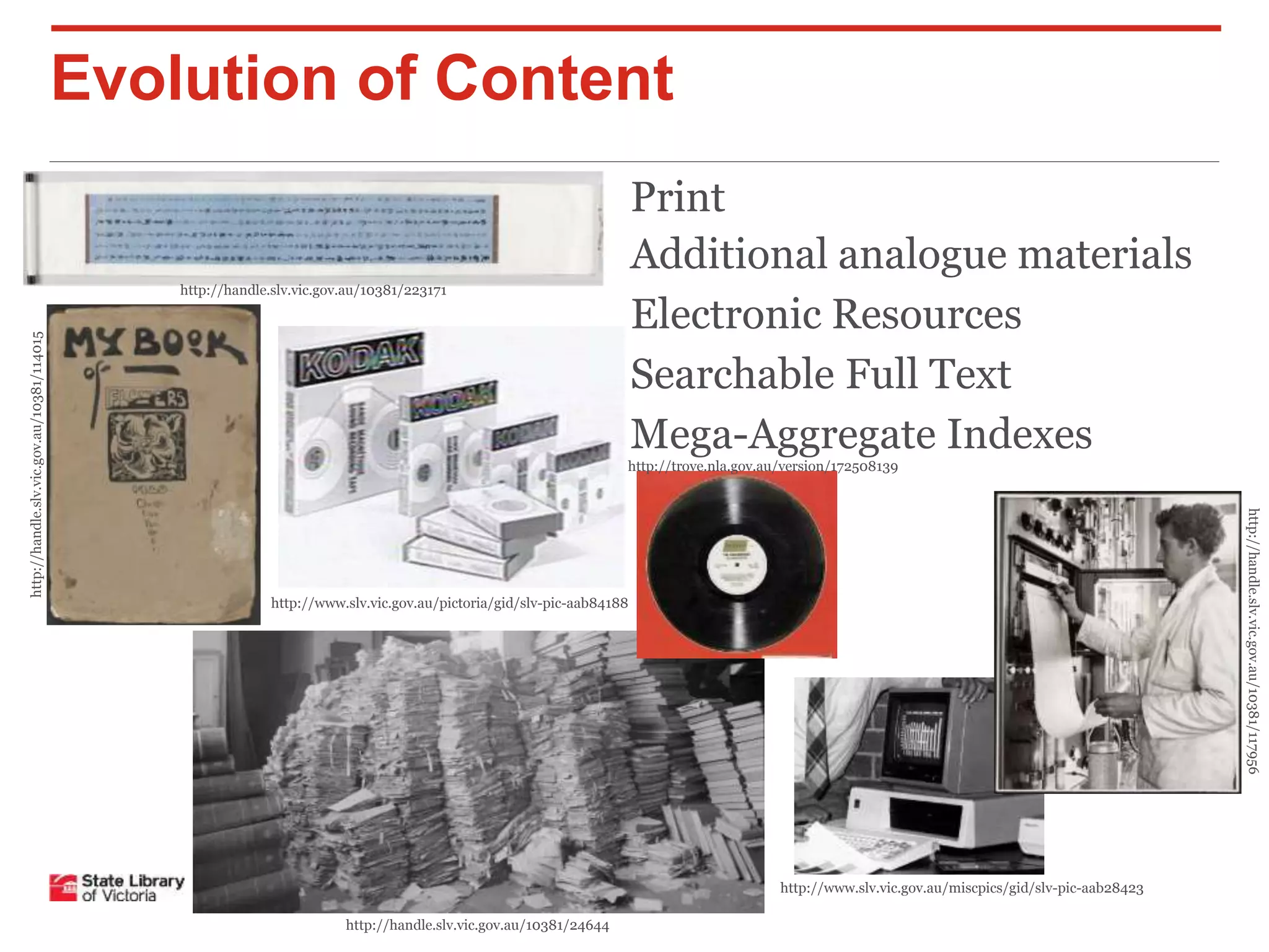 Evolution of Libraries and Metadata | PPT