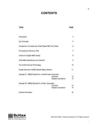 SR&ED Tax Workshop - Scitax Presentation | PDF