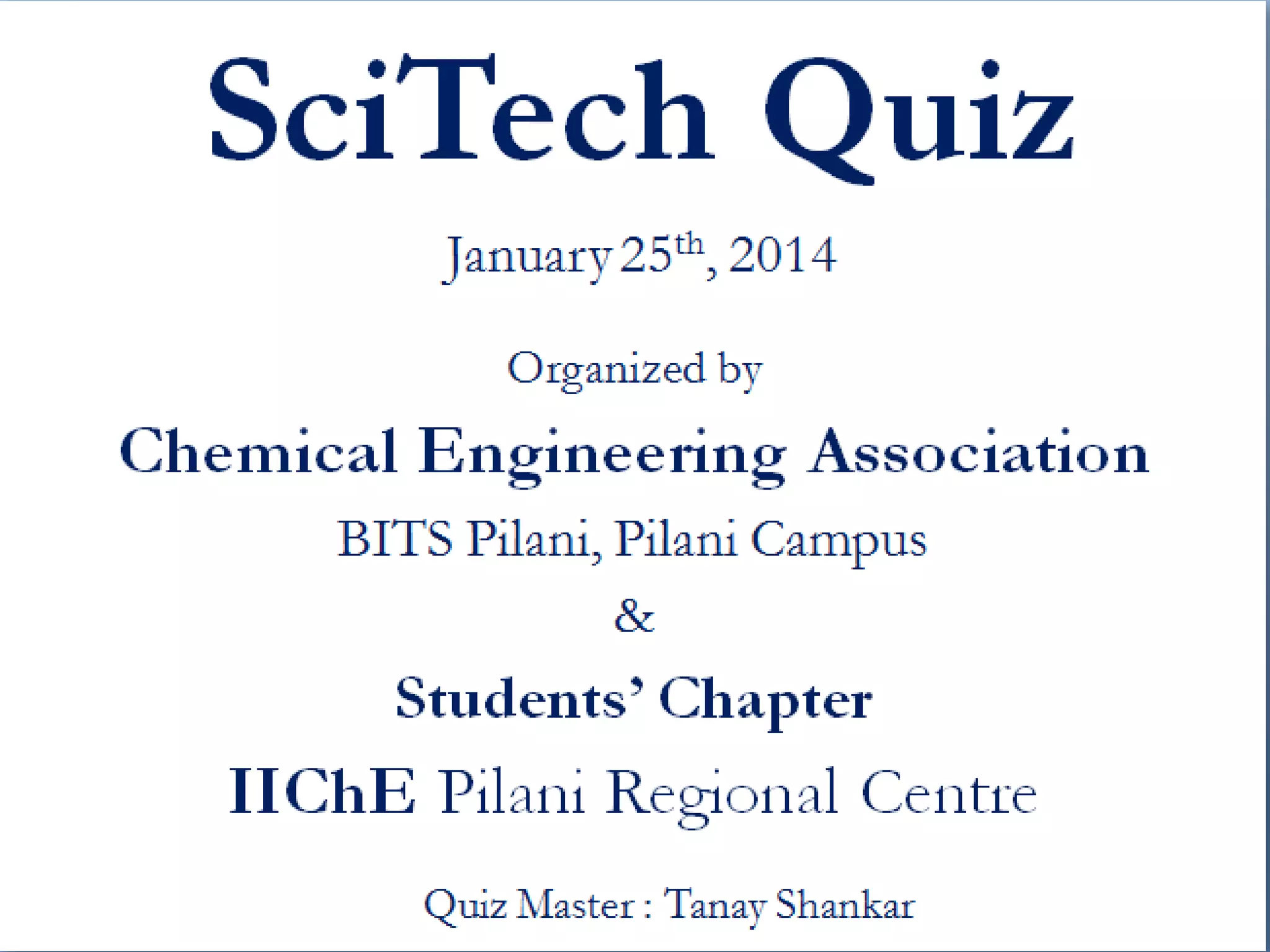 Sci tech quiz prelims + answers | PPTX