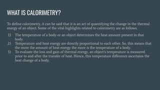 Class 11 | Calorimetry (Principles Of Calorimetry)) | PDF
