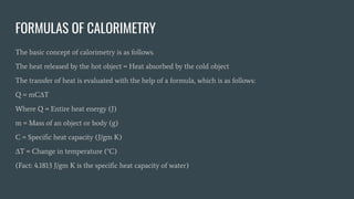 Class 11 | Calorimetry (Principles Of Calorimetry)) | PDF