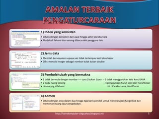 SAINS KOMPUTER - AMALAN TERBAIK PENGATURCARAAN | PPTX