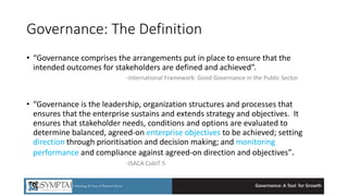 Governance: a tool for growth | PPT