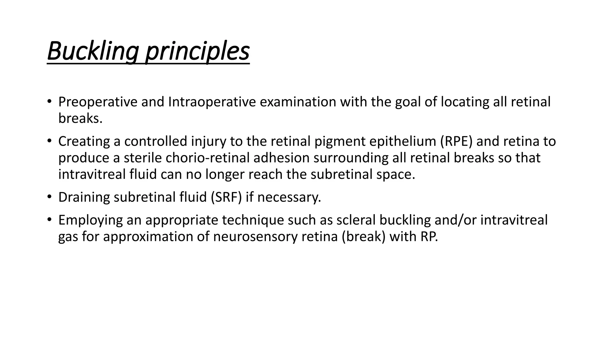 Scleral buckling for rhegmatogenous retinal detachment | PPTX