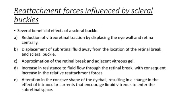 Scleral buckling for rhegmatogenous retinal detachment | PPTX | Eye and ...