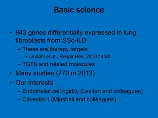 Scleroderma Interstitial Lung Diseases - What they are and what's new | PPT