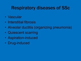 Scleroderma Interstitial Lung Diseases - What they are and what's new | PPT