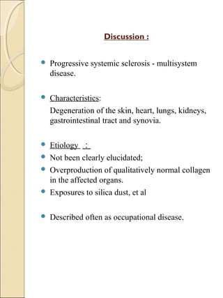 Scleroderma secondary to silica exposure dr n.s.ramburn | PPT