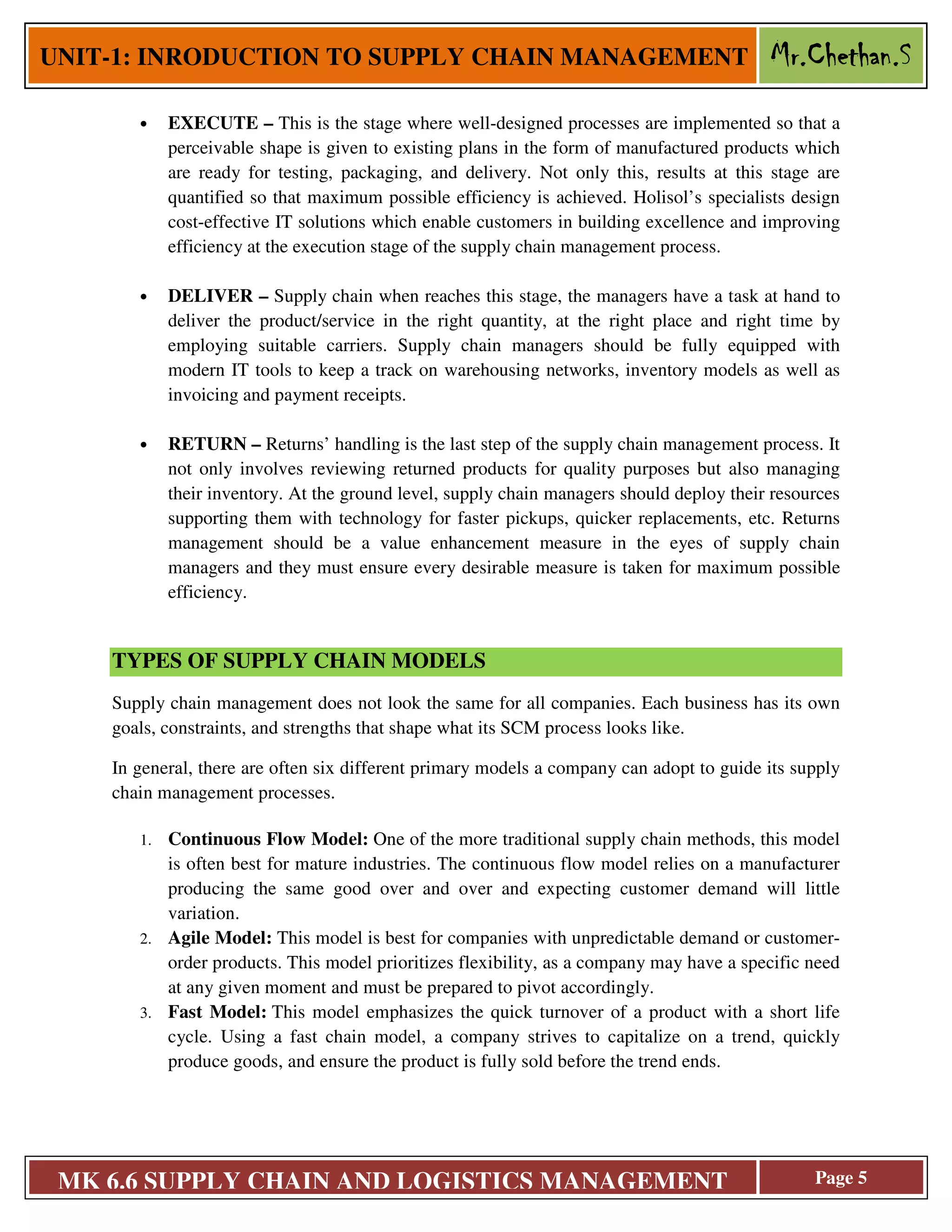 SUPPLY CHAIN AND LOGISTICS MANAGEMENT | PDF