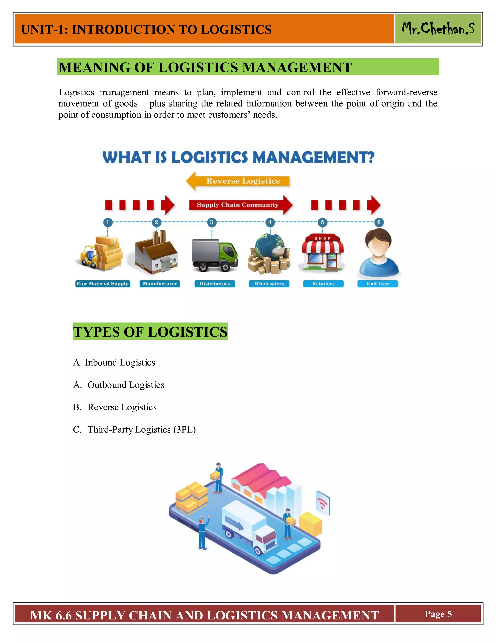 INTRODUCTION TO LOGISTICS | PDF
