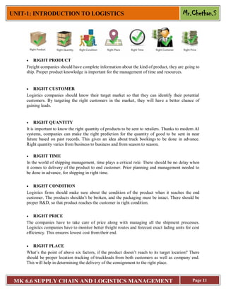 INTRODUCTION TO LOGISTICS | PDF