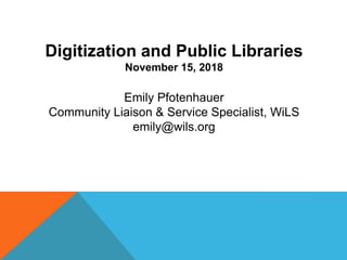 Digitization and public libraries | PPTX