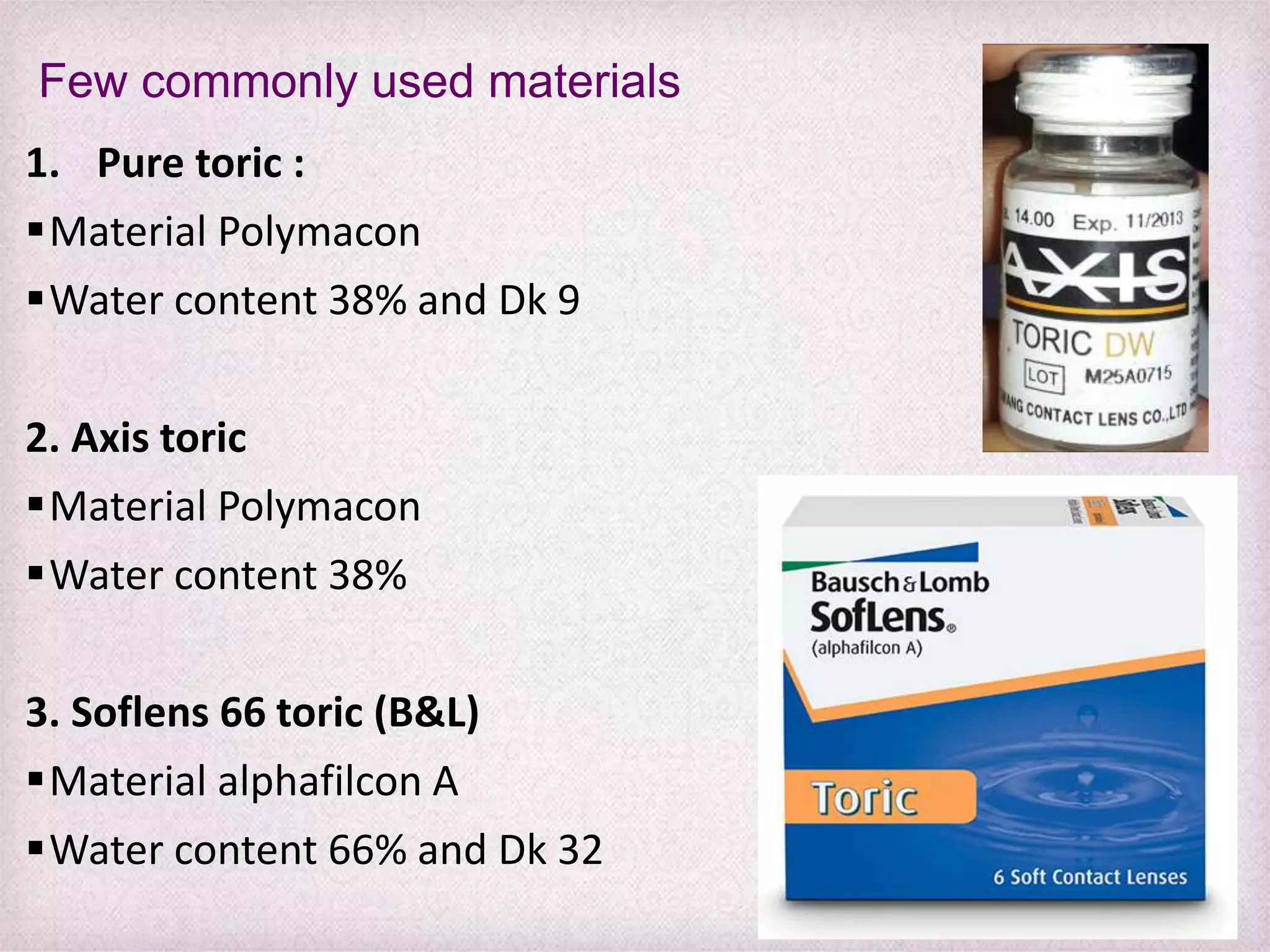 Various Soft Contact Lens- designs and their indications | PPTX