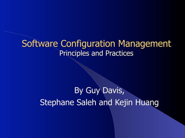 Software Configuration Management | PPT