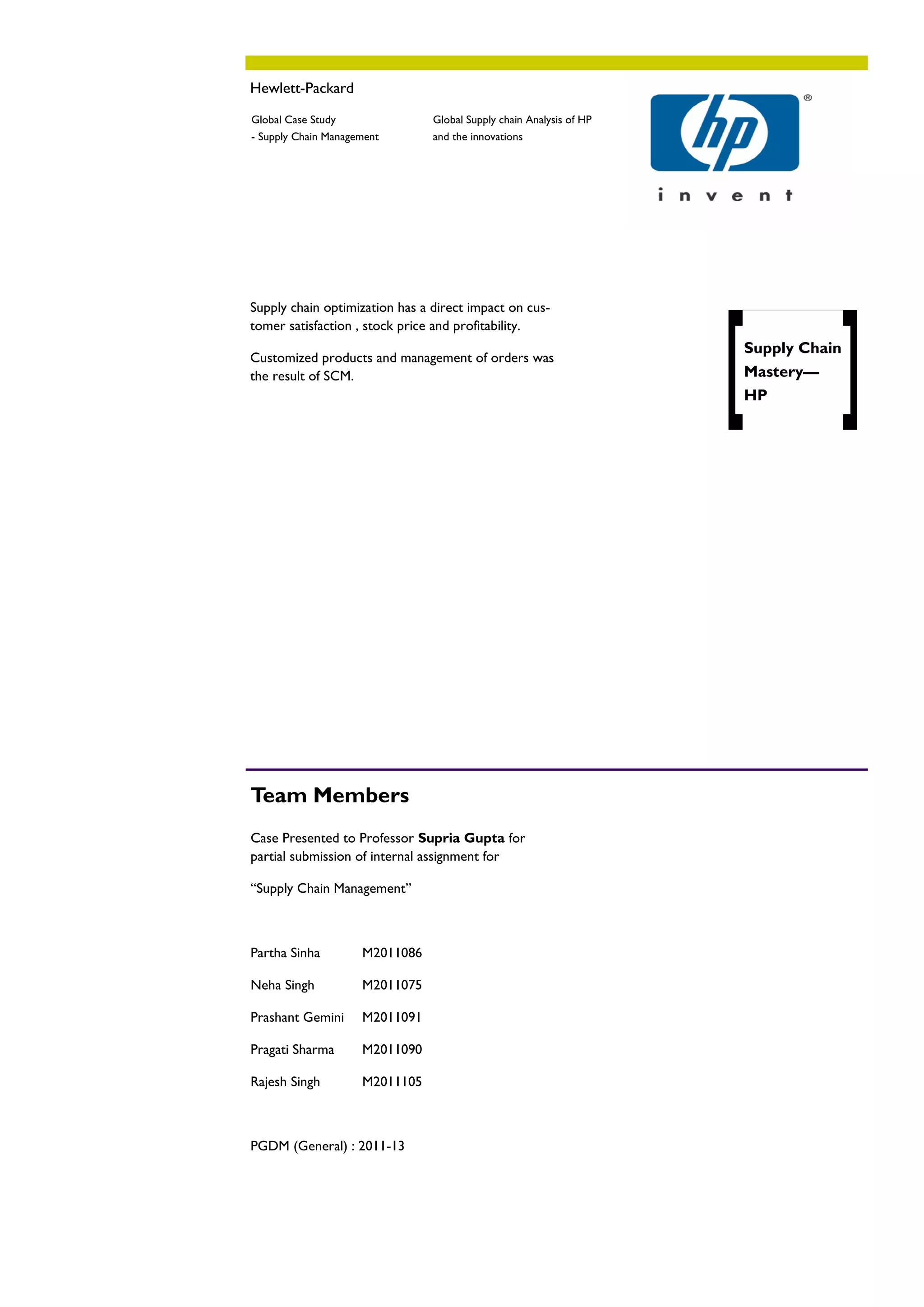 Global case study HP | PDF